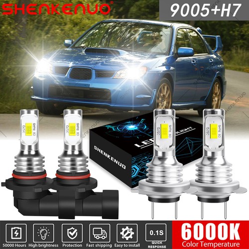 4Pc 6000K Combo LED Headlight HIGH Low Beam Bulbs For Subaru Impreza ...