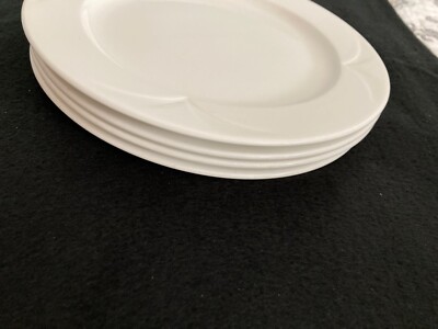 FOUR Steelite International England White Luncheon Plates Bianco ...