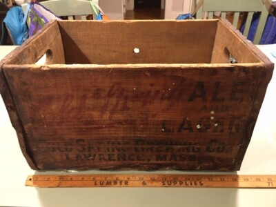 1936 Cold Spring Beer Ale Brewing Co Lawrence MA Wooden Crate Box ...