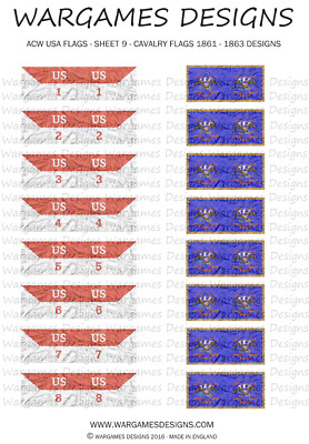 15mm Flags - ACW USA Horse Flags - Sheet 9 - Black Powder | eBay UK