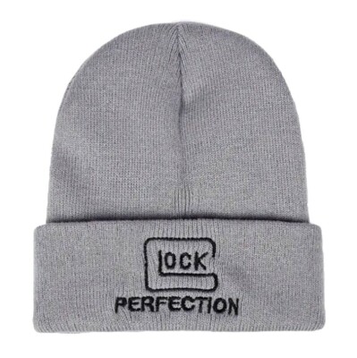 GLOCK Firearms Gray Knit W/Black Embroidery Beanie Hat, Skull Cap. | eBay