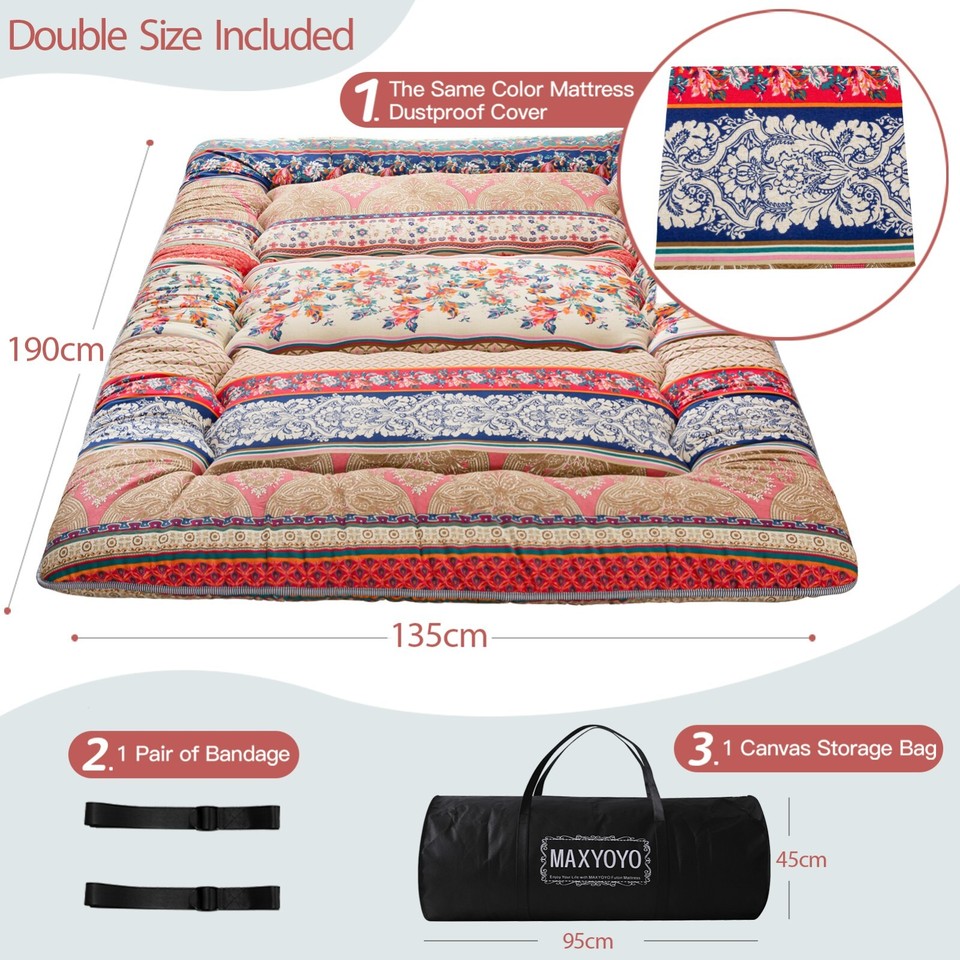Bohemian Retro Floor Mattress Japanese Futon Mattress Mat Sleeping Mat ...