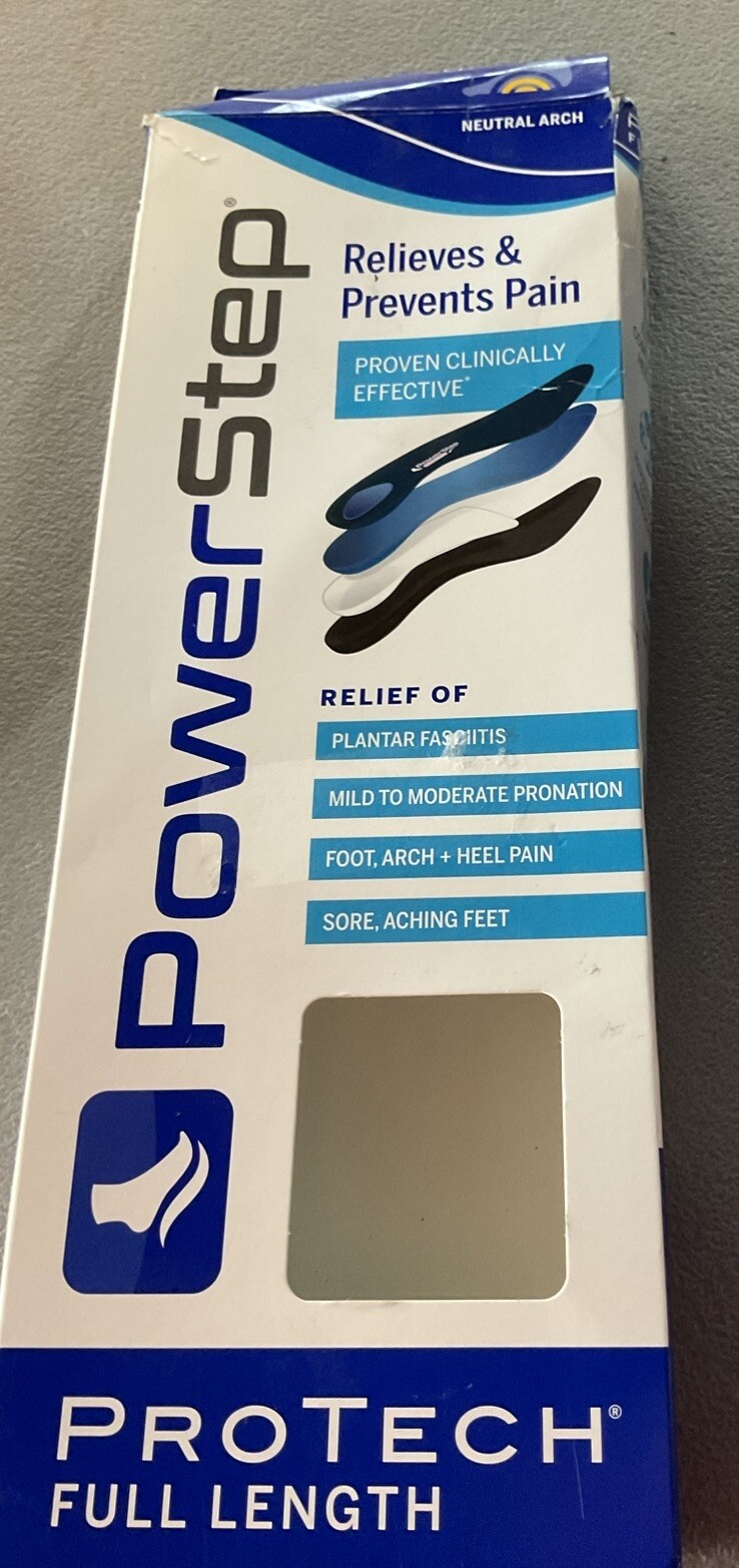 Powerstep Protech Full Length Orthotic Insoles Size: E (M 8-8 1/2; W10 ...
