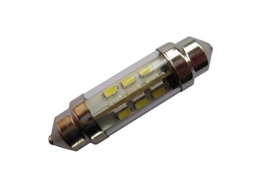 6V DC 6W C5W LED Festoon Bulb Warm White 3500K 36mm Lampe Birne ...