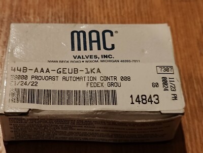MAC Valves 44B-AAA-GEUB-1KA Solenoid Valve 24VDC VAV TO 120 PSI | eBay