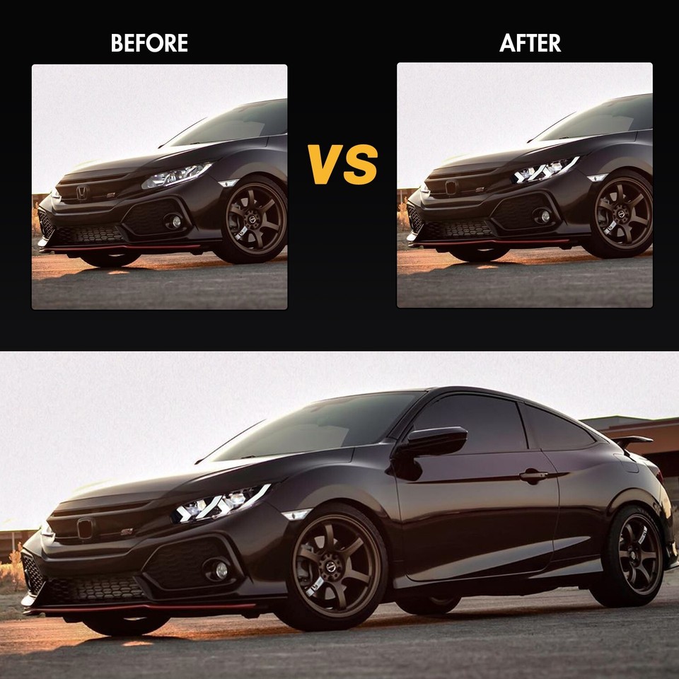 LED Sequential Headlights For 2016-2021 Honda Civic Sedan 10th Gen ...