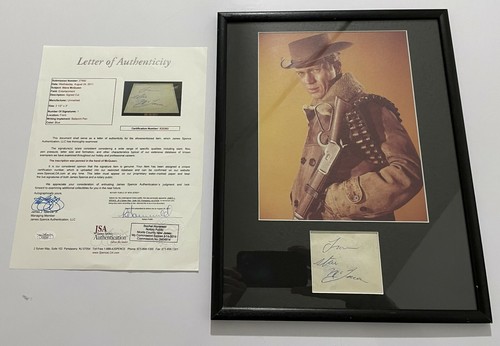 Steve McQueen Signed Autographed Framed Cut JSA LOA | eBay