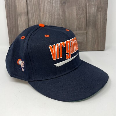 Vintage Virginia Cavaliers Hat Cap Mens L/XL Blue Spellout Snapback Pro ...