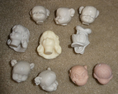 Lot of 10 Pre Production Prototype Resin Plastic Character Heads w ...