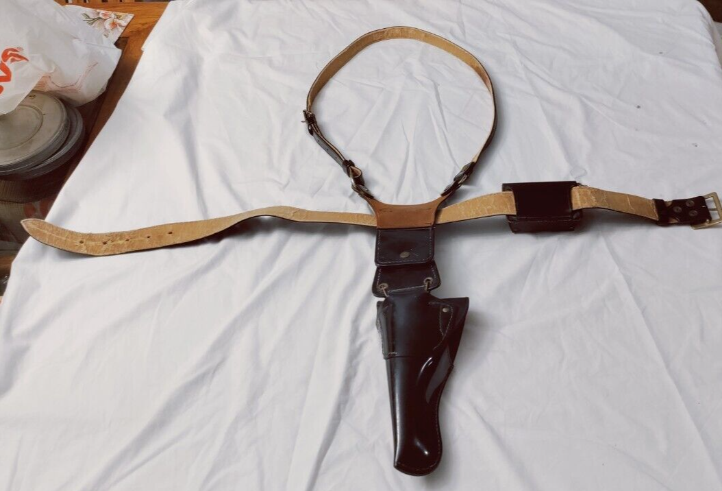 Vintage Police/Highway/Military Leather Flap Holster Cross Body ...