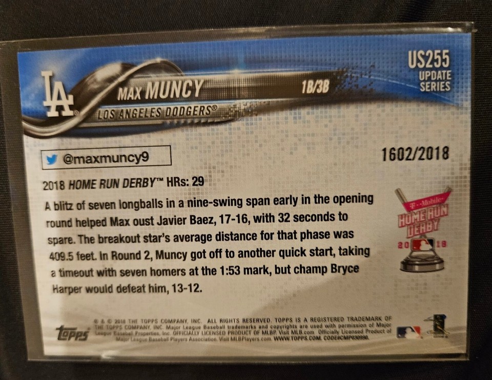 2018 Non Auto Max Muncy /2018 Gold Update Series Rookie RC #US255 LA ...