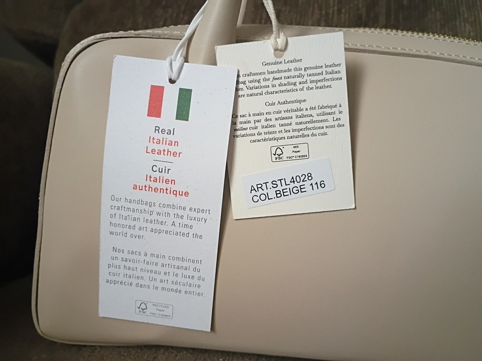 NEW ISADORA 4028 Made in Italy Leather Beige Baguette Shoulder Bag | eBay