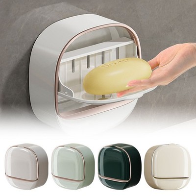 Waterproof Soap Dish with Drainage Box,Wall Mounted Soap Holder Box ...