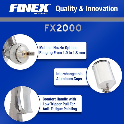 Sharpe Finex FX2000 1.3mm Spray Gun, Gravity Feed, Conventional Air | eBay