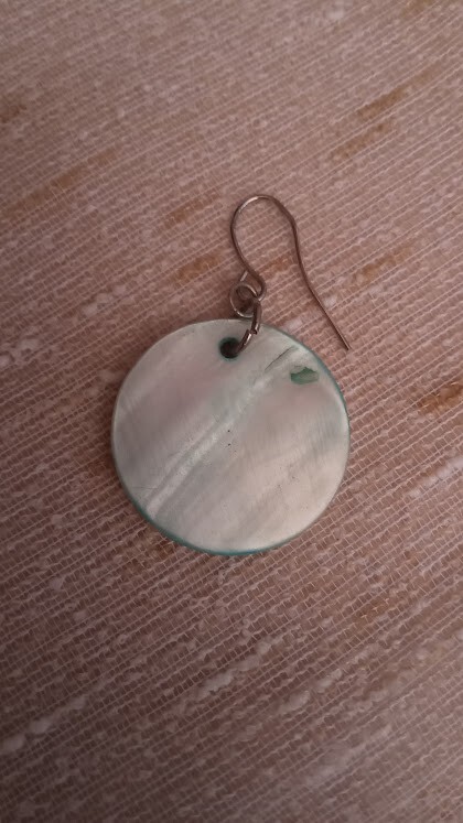 Silver Chain With Seashell Discs Pink Blue + Seashell Disc Hook ...