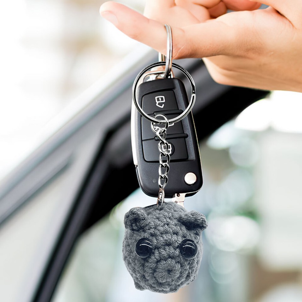 Sad Hamster Keychain Kawaii Pendant Keychain Crochet Plush Sad Hamster ...