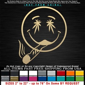 Marijuana Smiley Face with Blunt Weed Pot Medicine Sticker Decal | eBay