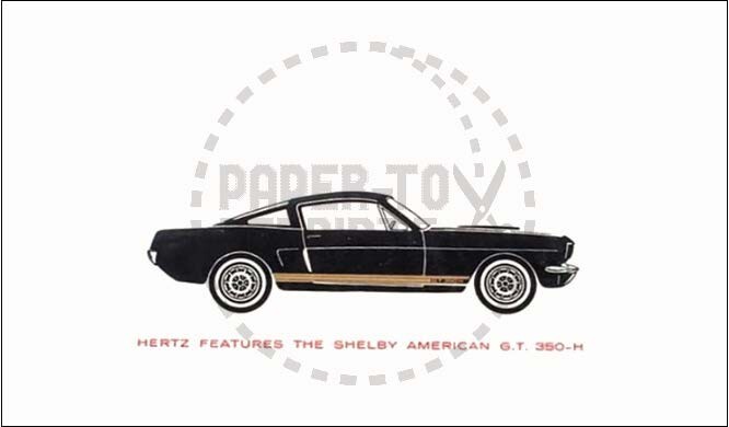 HERTZ SPORTS CAR CLUB MEMBERSHIP CARD - SHELBY MUSTANG - VINTAGE ...