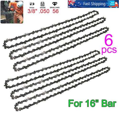 6pcs 16'' Chainsaw Chain Blade 3/8'' LP .050 Gauge 56DL Saw Chains Link ...