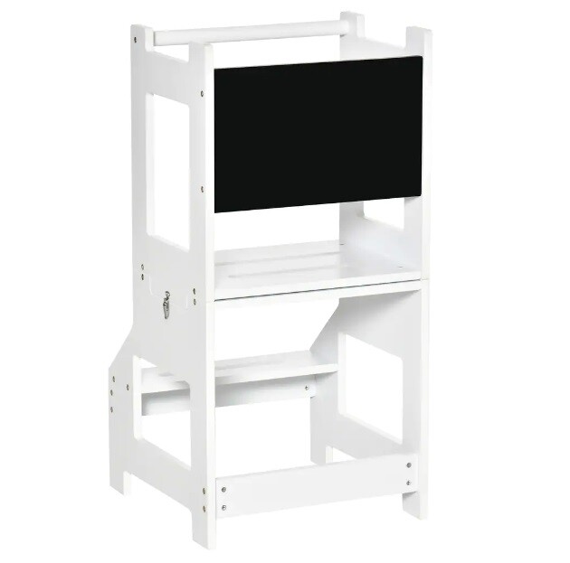 Toddler Kitchen Helper Tower Children Stool Kid Chalkboard Table Chair ...