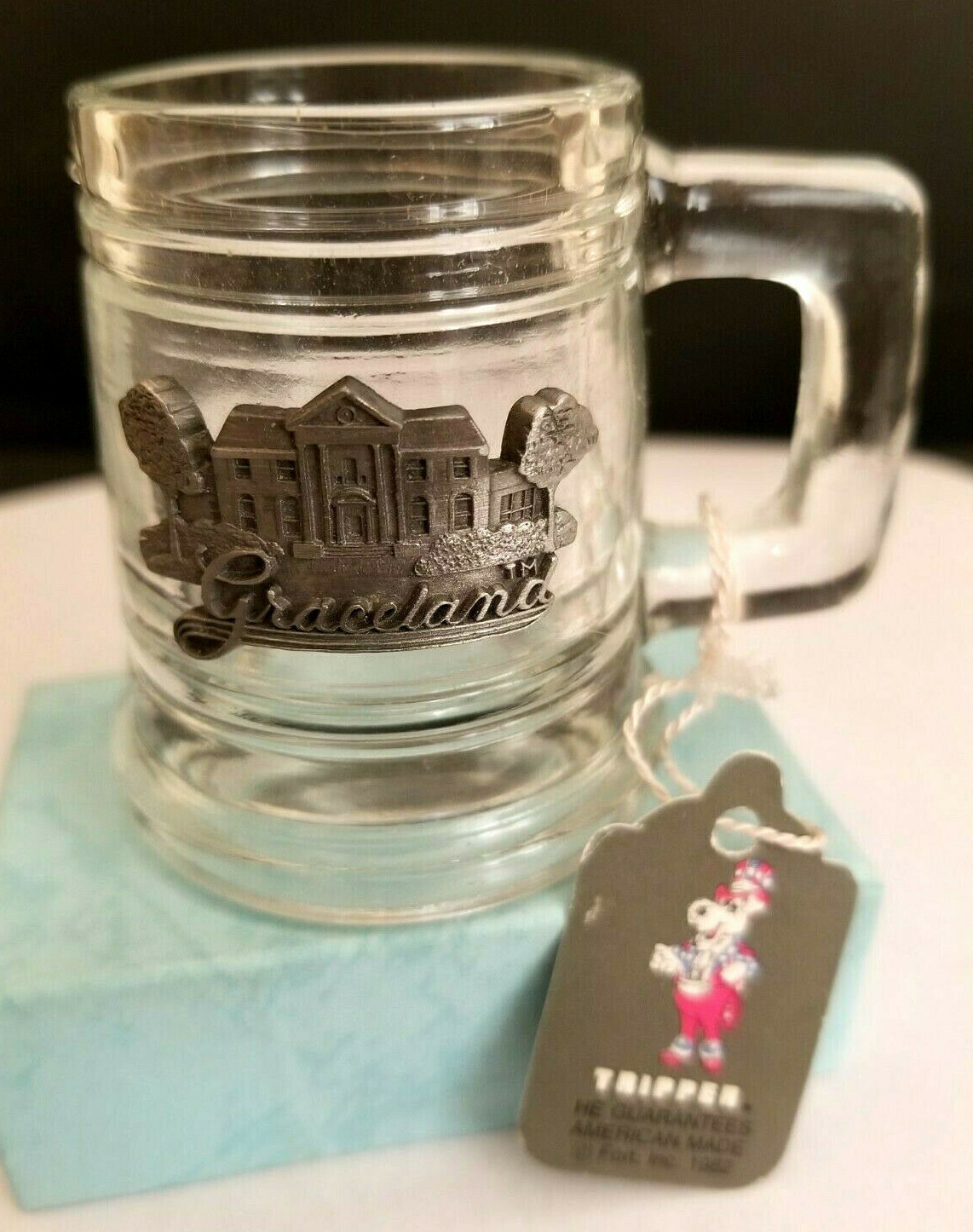 Elvis Presley Graceland Pewter Crystal Shot Glass New w Tag Tripper ...