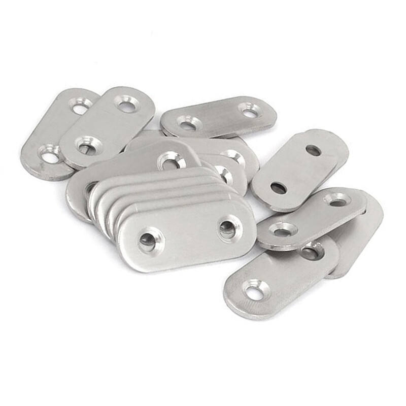 Stainless Steel Flat Bracket Straight Mending Fixing Plates 40mm 20pcs ...