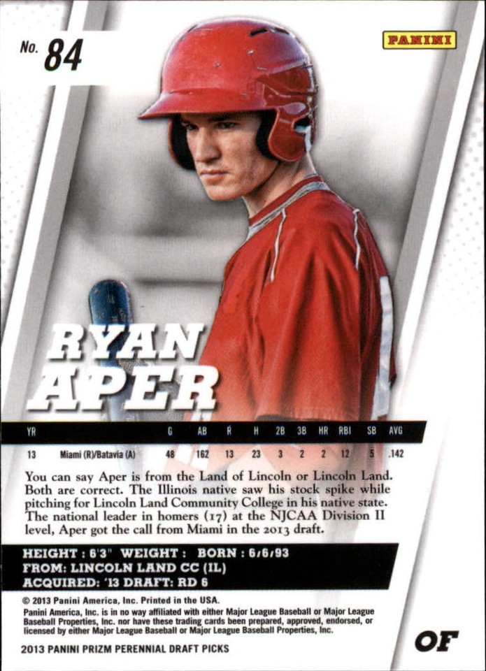 2013 Panini Prizm Perennial Draft Picks #84 Ryan Aper | eBay