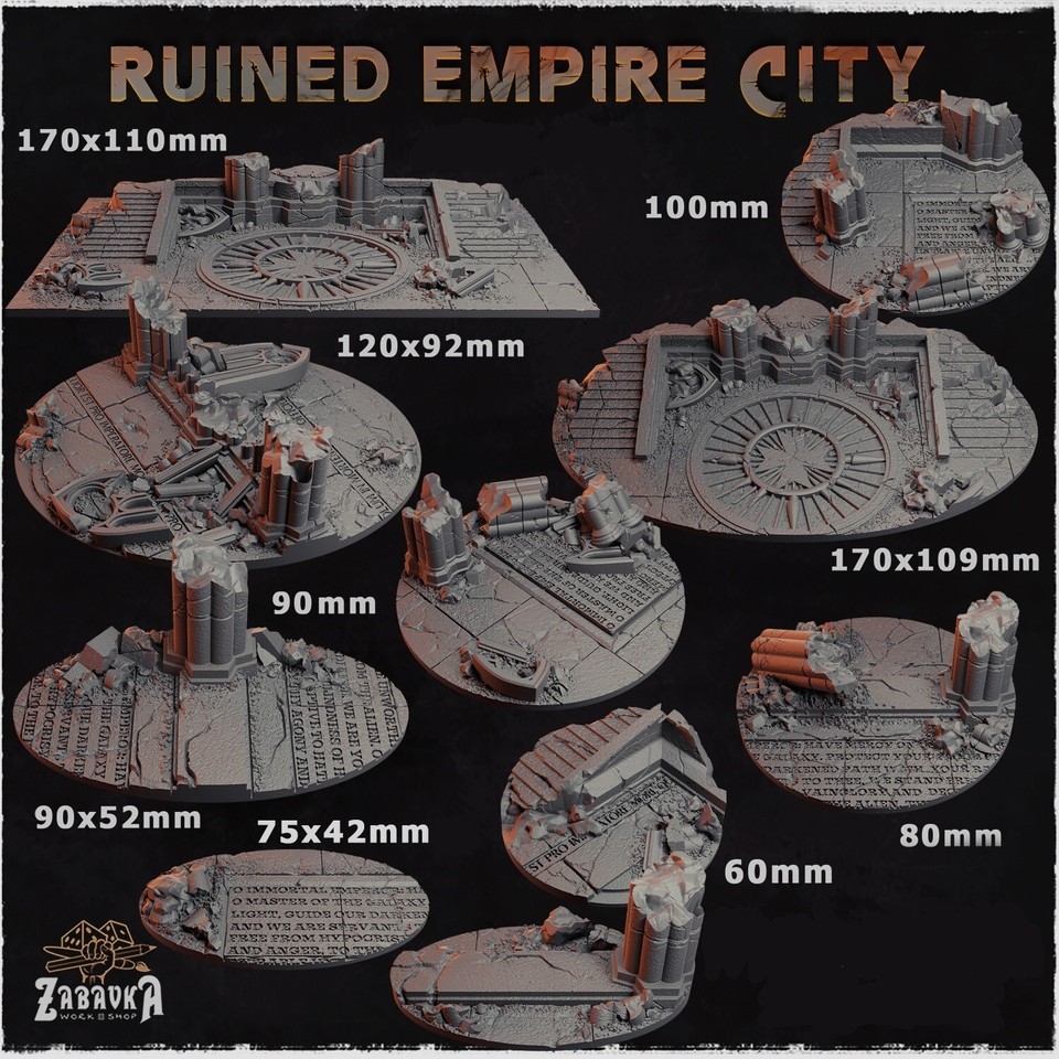 Warhammer 40K AOS Resin Base Toppers Wargaming Ruined Empire City | eBay UK