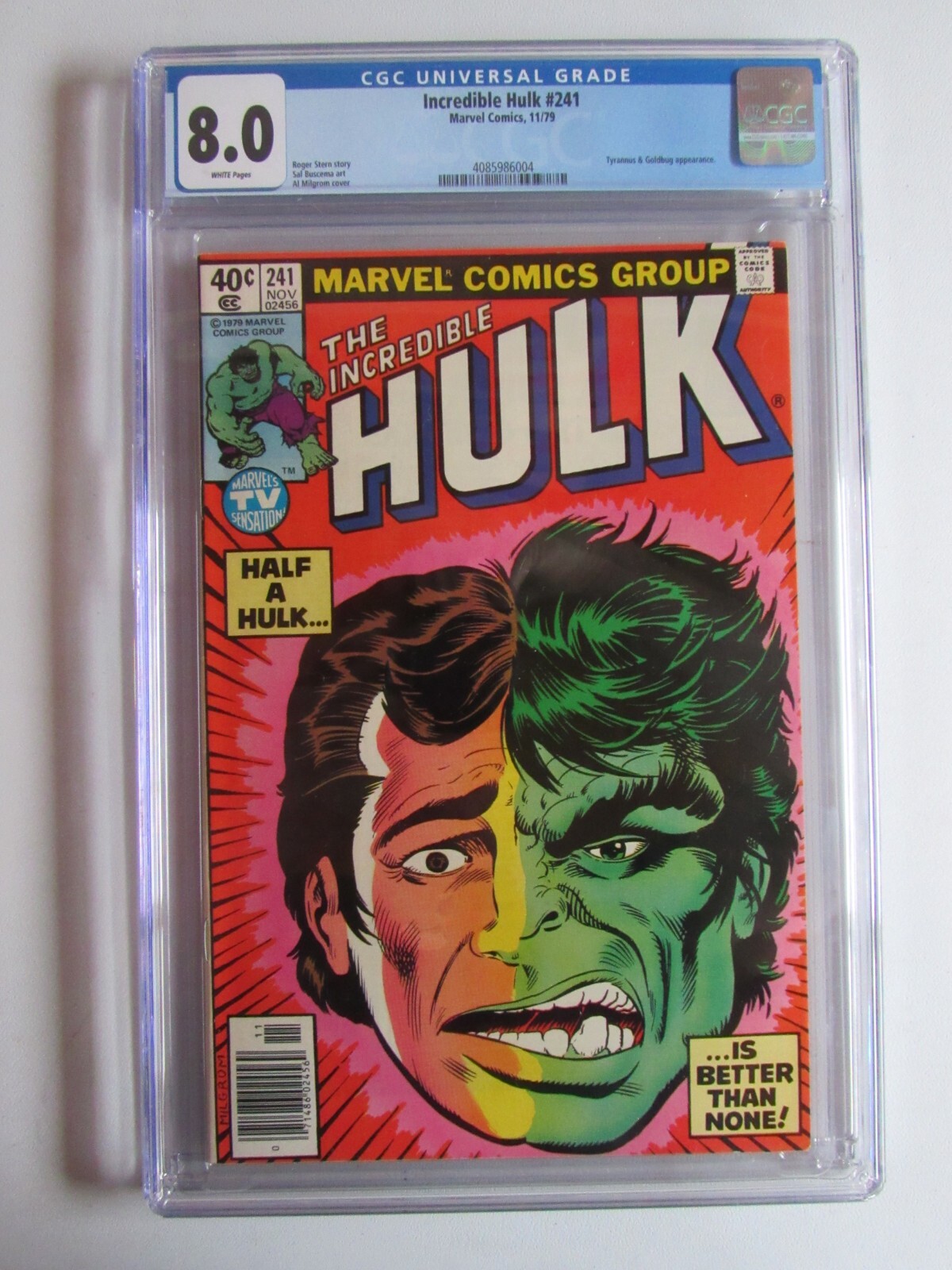 Incredible Hulk 241 CGC 8.0 WP Half a Hulk Tyrannus Goldbug 1979 | eBay