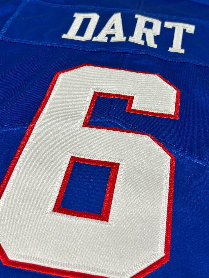Men's New York Giants Jaxon Dart #6 All-Stitched Game Jersey Size Medium | eBay
