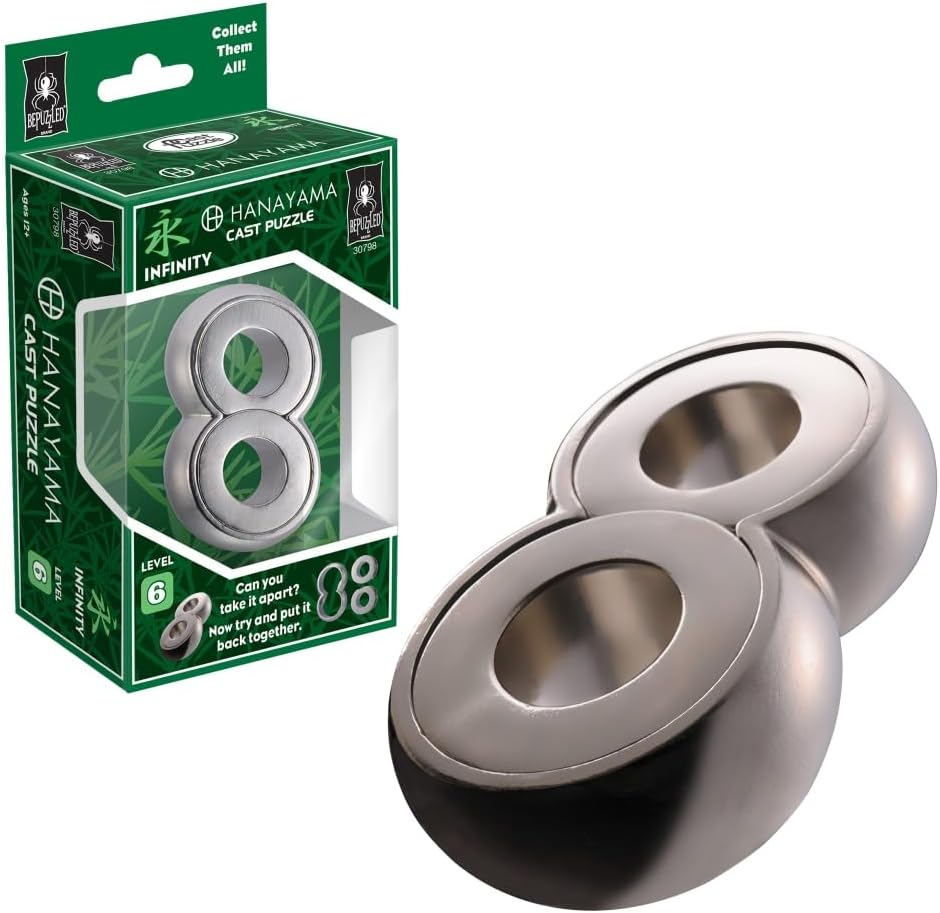 | Infinity Hanayama Metal Brainteaser Puzzle Mensa Rated Level 6, For ...