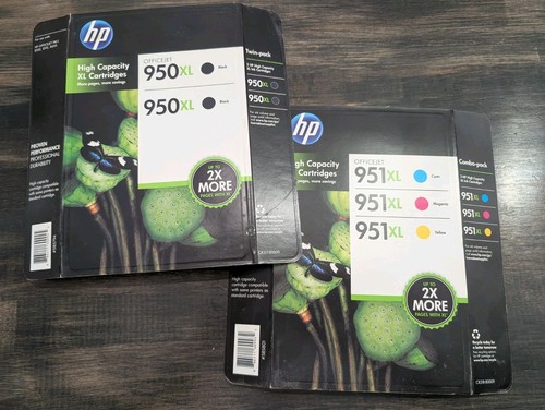 Genuine HP 950XL Black (2 Pack) & 951XL Tri-Color Ink Cartridge EXPIRED ...