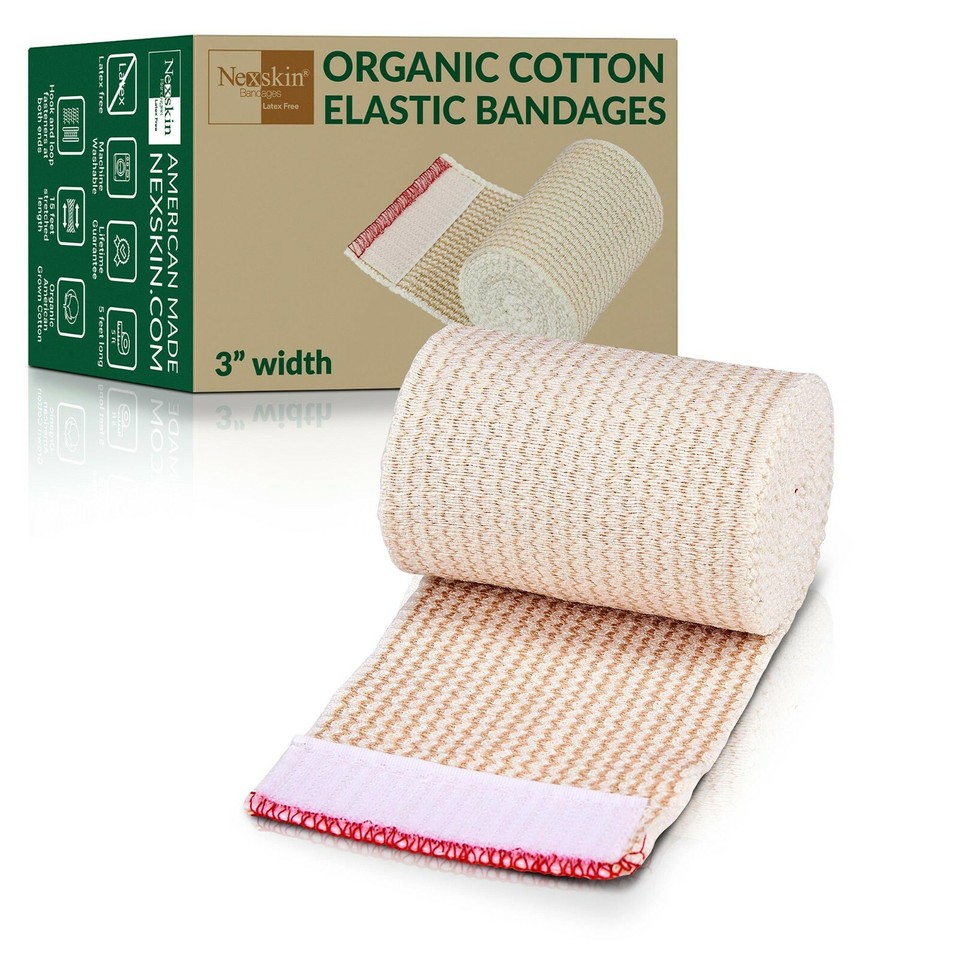 Nexskin Cotton Elastic Compression Bandages Hook & Loop Wrap Fasteners ...