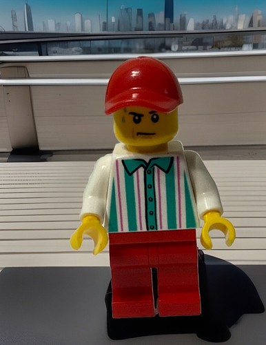 LEGO Minifigure Hot Dog Vendor - Red Legs Cap Sweat Drops City ...