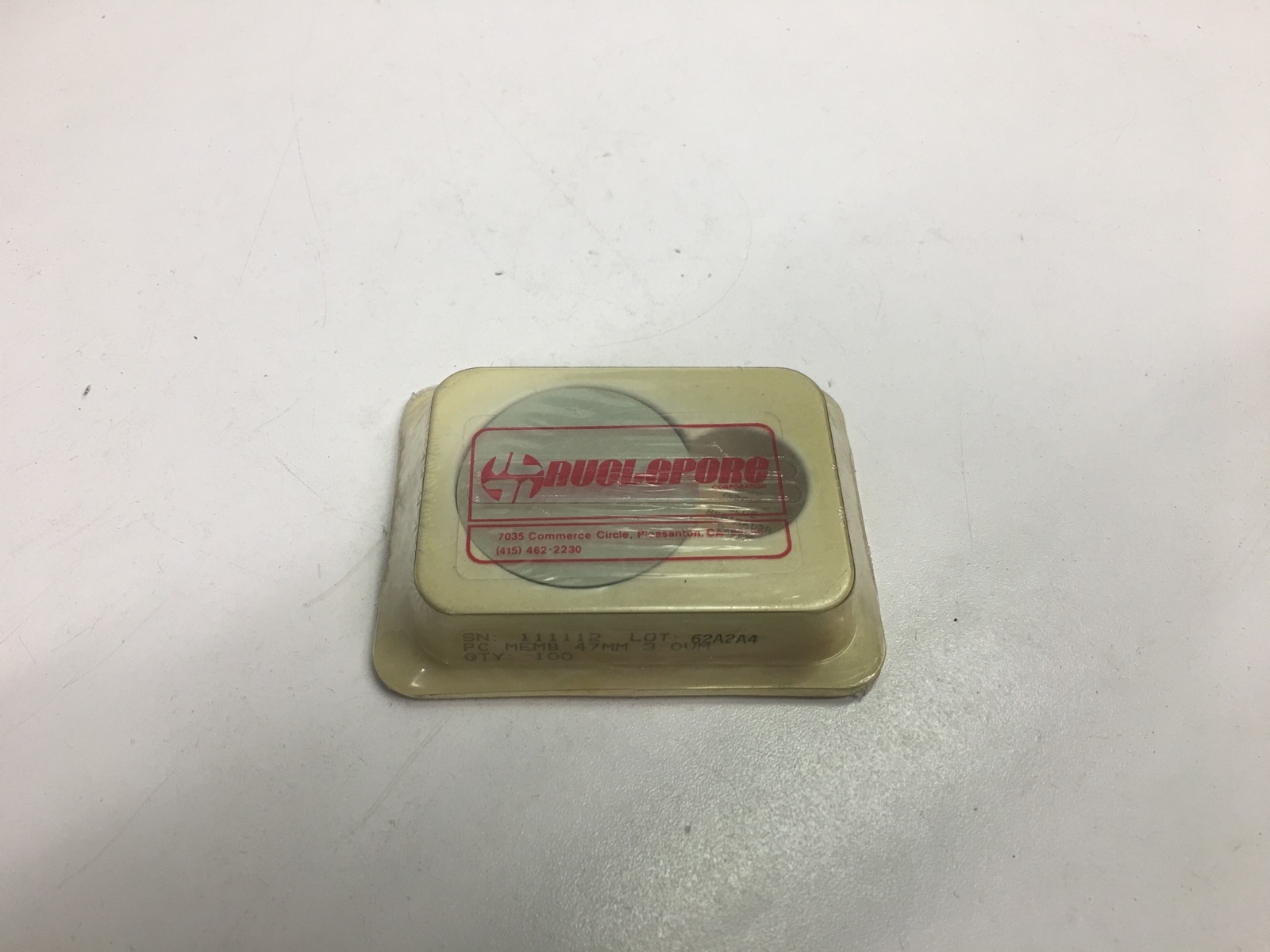 Nuclepore Corp. Membrane Filter Circles 47mm 3.OUM 62A2A4 | eBay