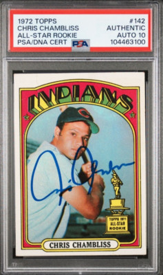 1972 Topps #142 Chris Chambliss Signed Rookie Autograph RC PSA 10 Auto ...