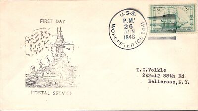 6.26.1948 - First Day Postal Service - USS Worcester - F41386 | eBay