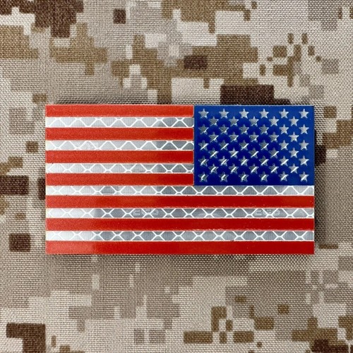 US American Reverse Flag Patch USA Reflective Morale Tactical - Hook & Loop | eBay
