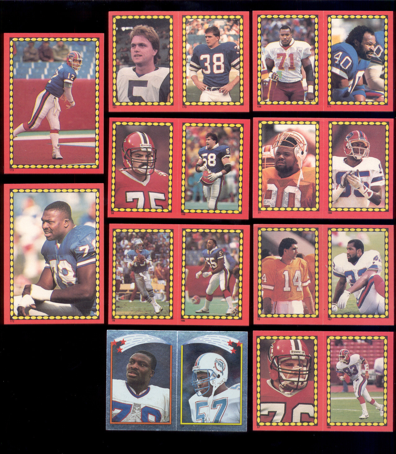1988 Buffalo Bills Sticker Set JIM KELLY BRUCE SMITH RONNIE HARMON ...