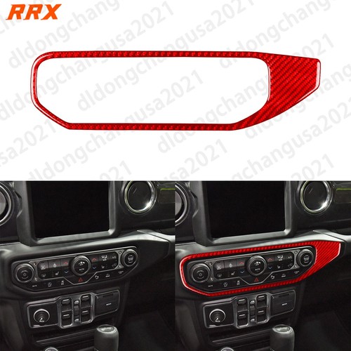 Red Carbon Fiber AC Climate Control Cover For Jeep Wrangler JL ...