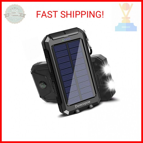 Solar Charger, 20000mAh Portable Outdoor Waterproof Solar Power Bank ...