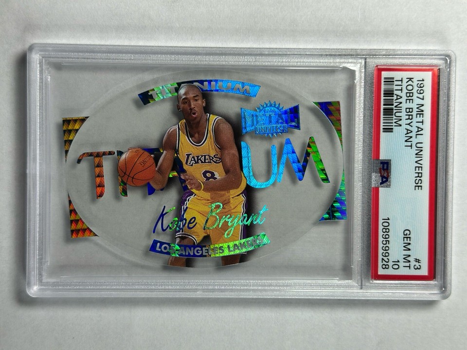KOBE BRYANT PSA 10 1997 SKYBOX METAL UNIVERSE #3 TITANIUM INSERT LAKERS ...
