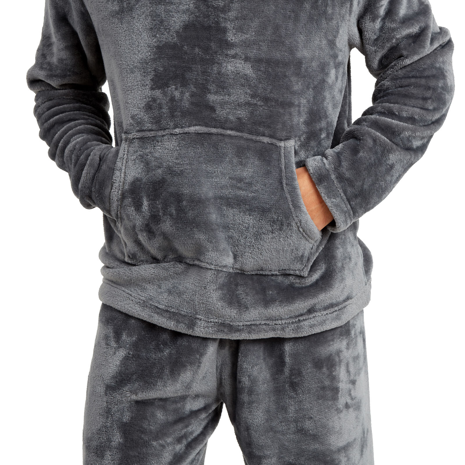 Snuggaroo Mens Soft Fleece Hooded PJs Pyjama Bottoms Top Loungewear Set ...