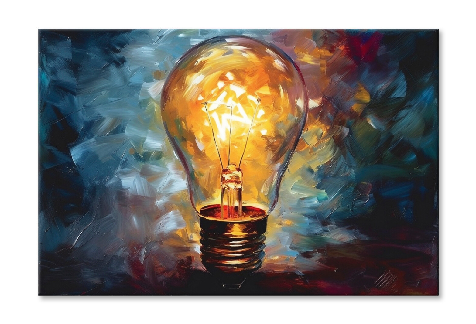 Bulb Yellow Light Abstract Painting Wall Art Limited Edition High ...