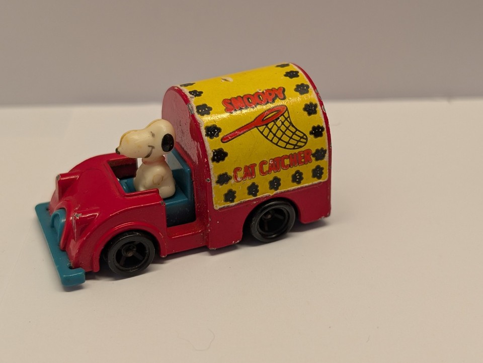 VTG Aviva Peanuts Snoopy Cat Catcher Die Cast Truck Fun Van 1958-1966 ...
