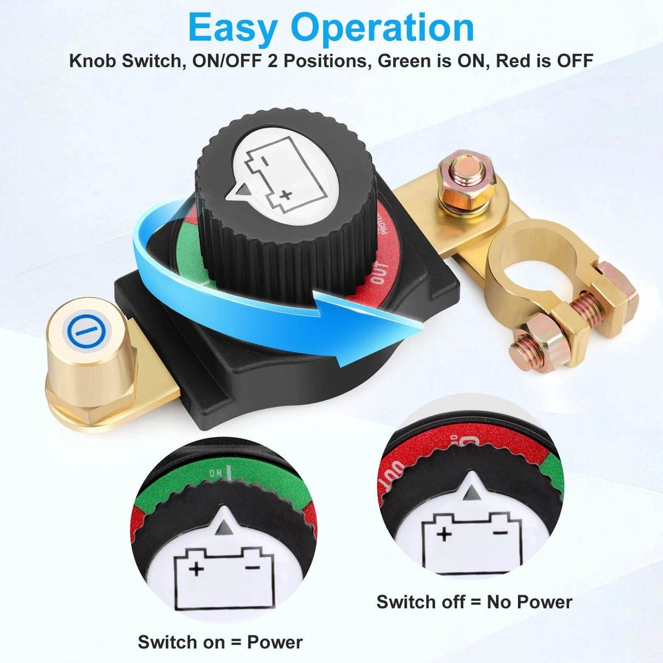 Top Post Battery Disconnect Switch 12-48V Manual On/Off Isolator RV ...