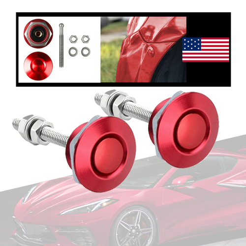2 of Pack Button Push Quick Release Hood Pins Bonnet Lock Clip Latch ...