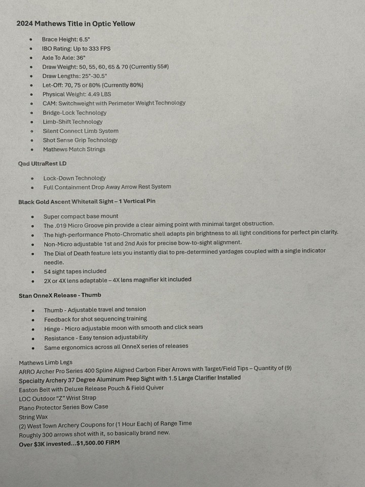 Mathews Title 36” Compound Bow in Optic Yellow | eBay