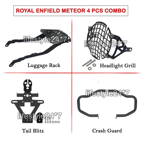 Royal Enfield "Luggage Rack, Grill, Tail Blitz & Engine Guard" For ...