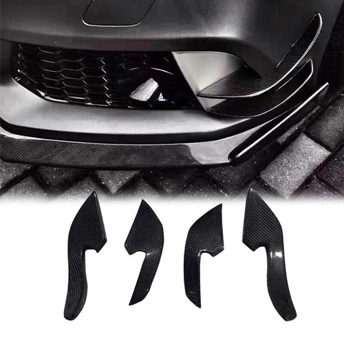 4x For Audi RS6 RS7 Carbon Fiber Front Bumper Side Canards Splitter ...